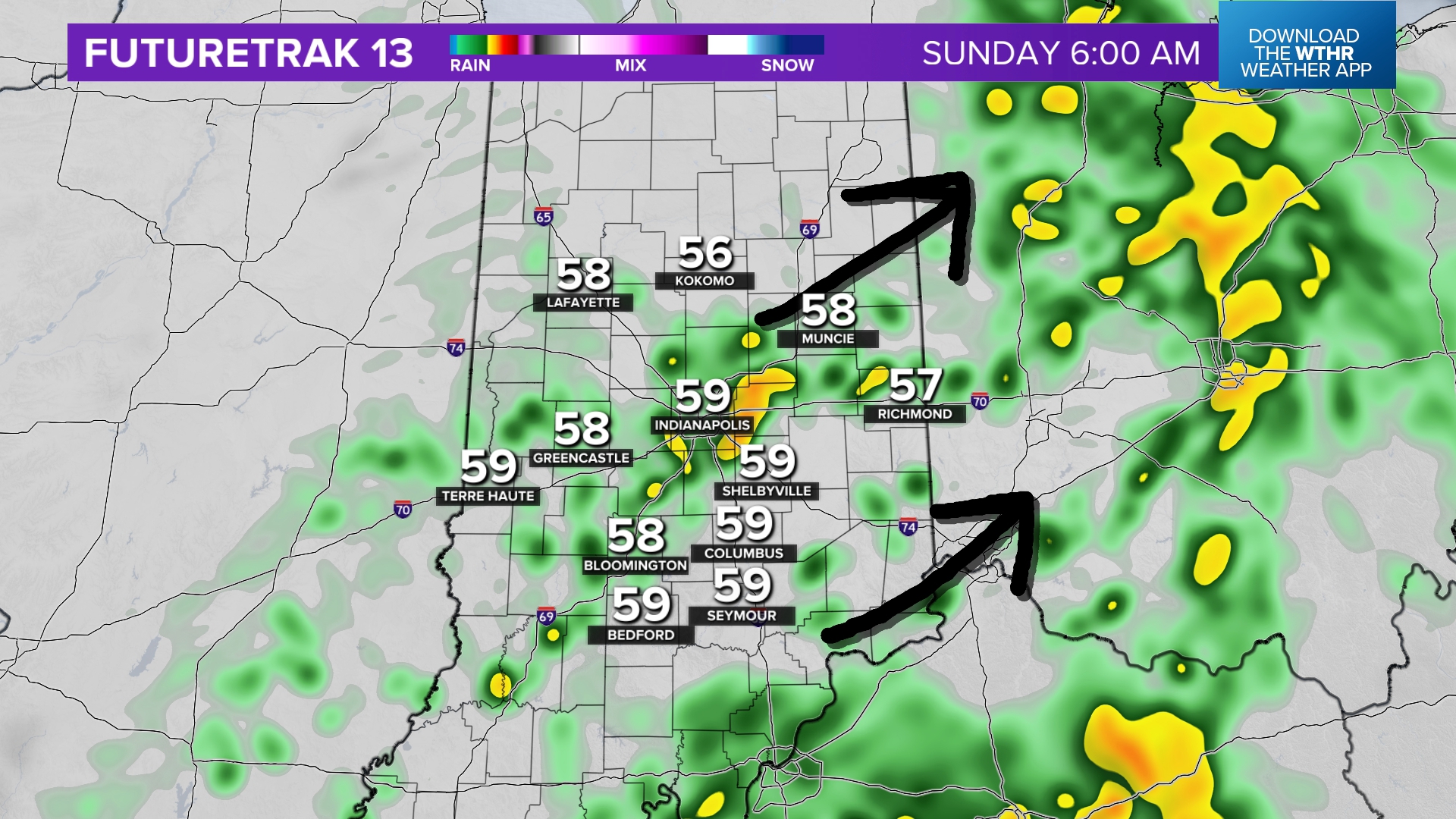 Tracking rain zones for Indiana on Sunday | wthr.com
