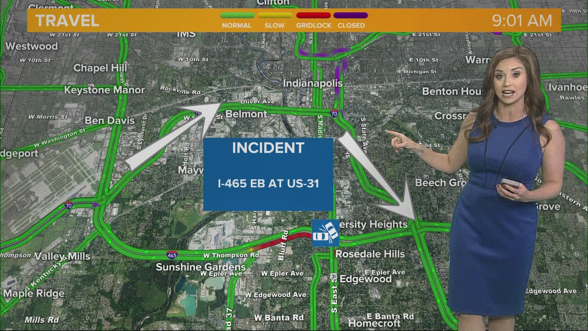 I-465 semi crash blocks eastbound I-465 on Indy's south side | wthr.com