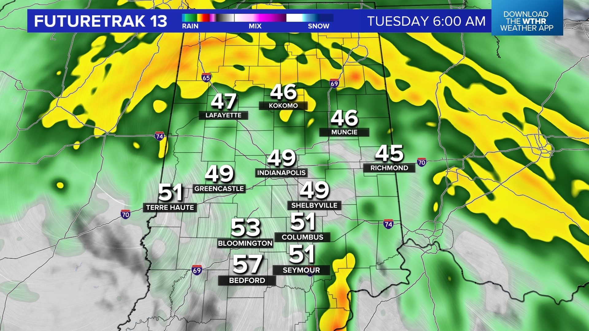 Steadier, heavier rain arriving overnight | wthr.com