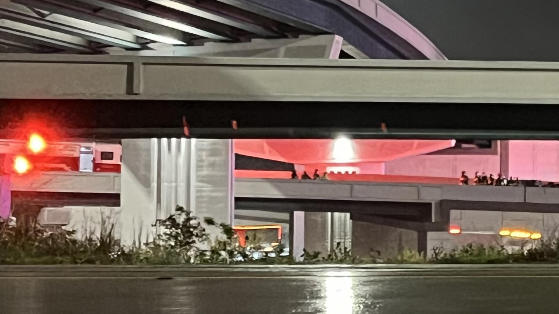 Downtown interstate lanes shut down of semi rollover, fire | wthr.com