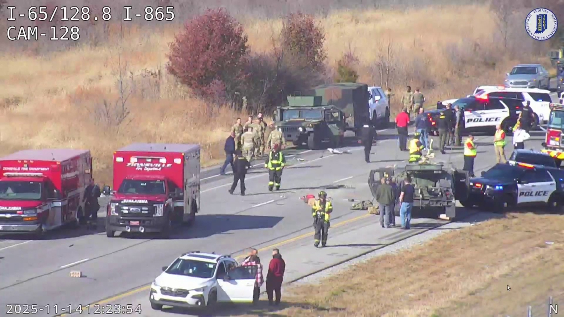 Military vehicle involved in fatal crash on I-65 in Boone County | wthr.com