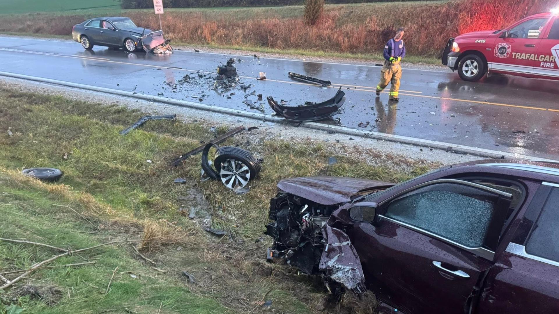 2 injured, 1 critically, in Trafalgar crash | wthr.com