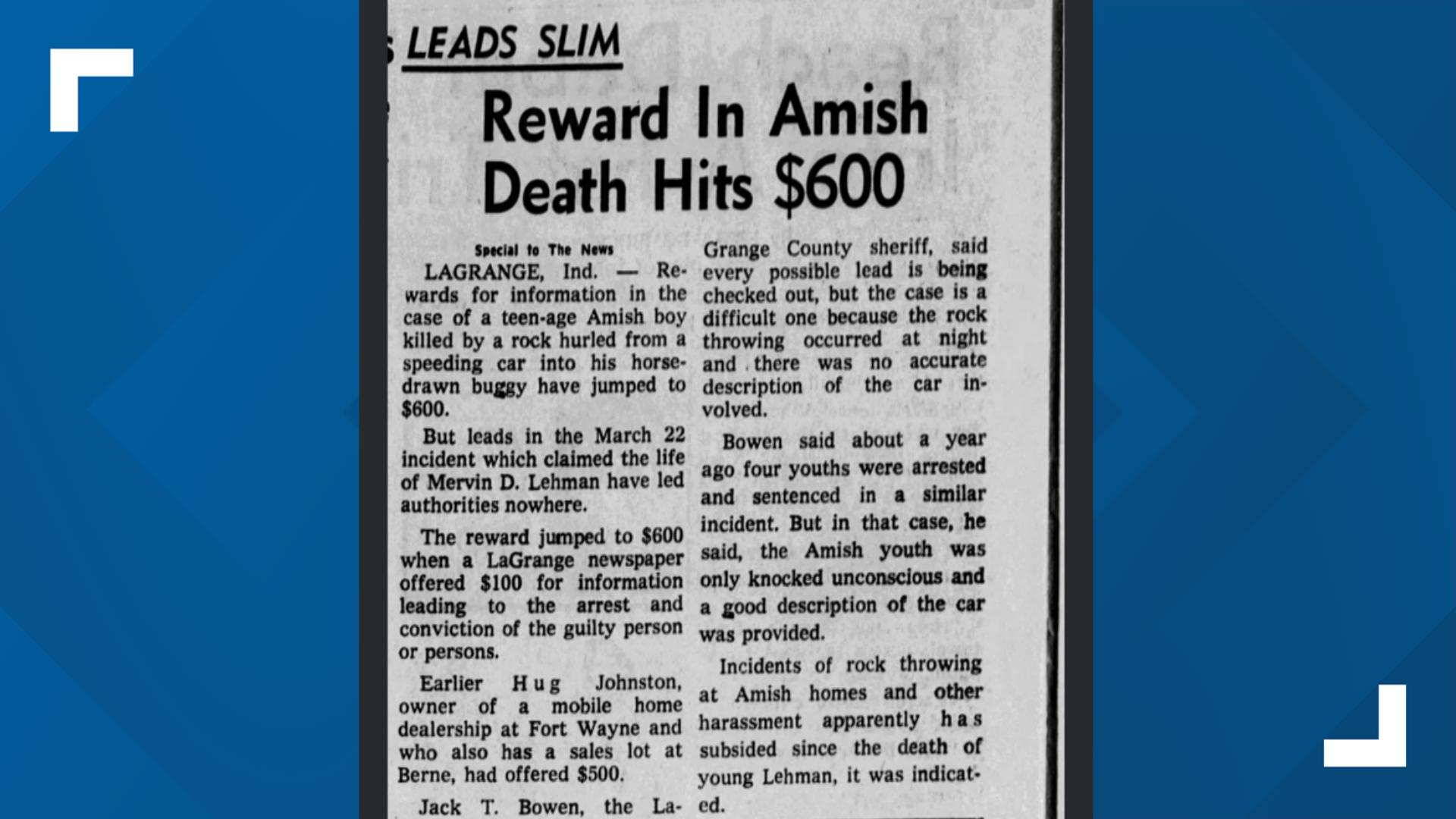 Indiana State Police seeking information on death of Amish teen in 1969 ...