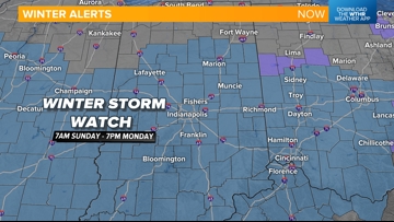 Several inches of snow and some ice on the way to Indiana for Sunday ...