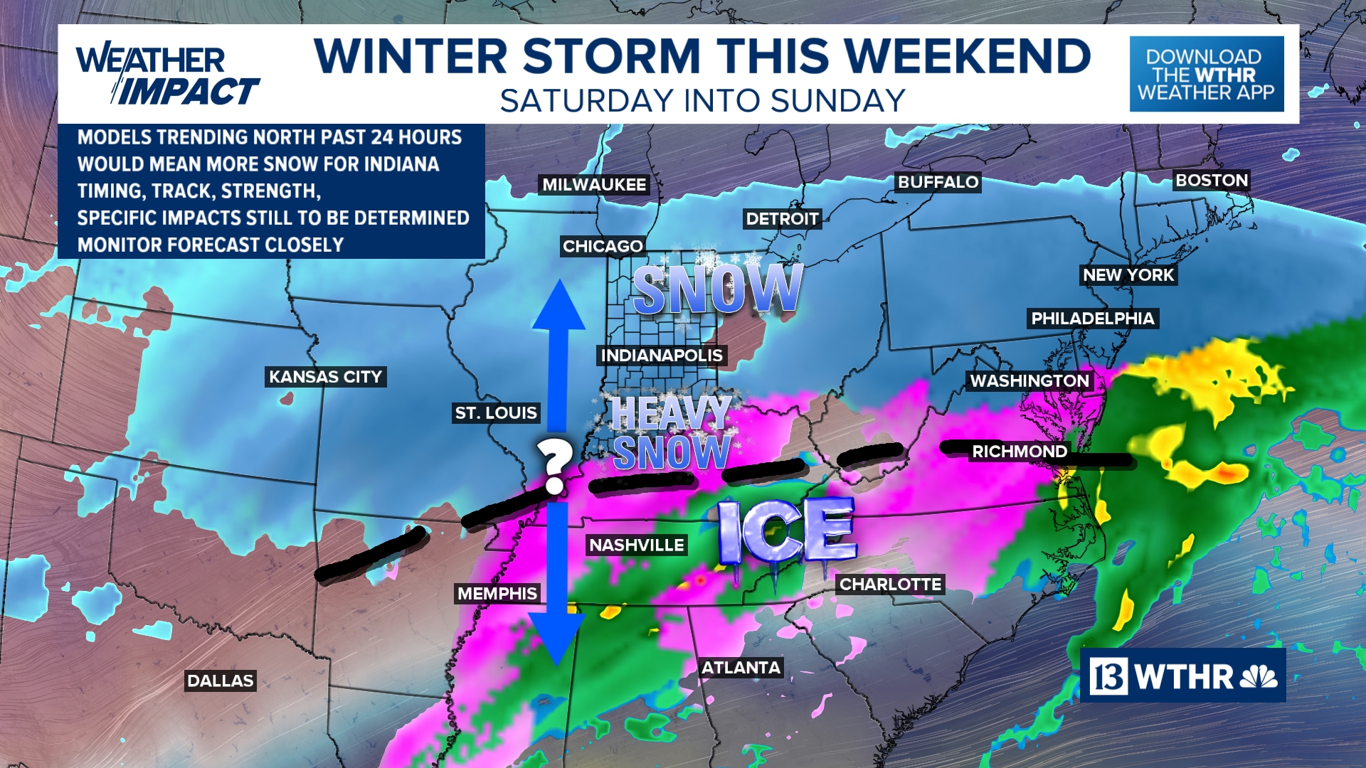 Bitter cold likely, and a winter storm possible for parts of Indiana ...