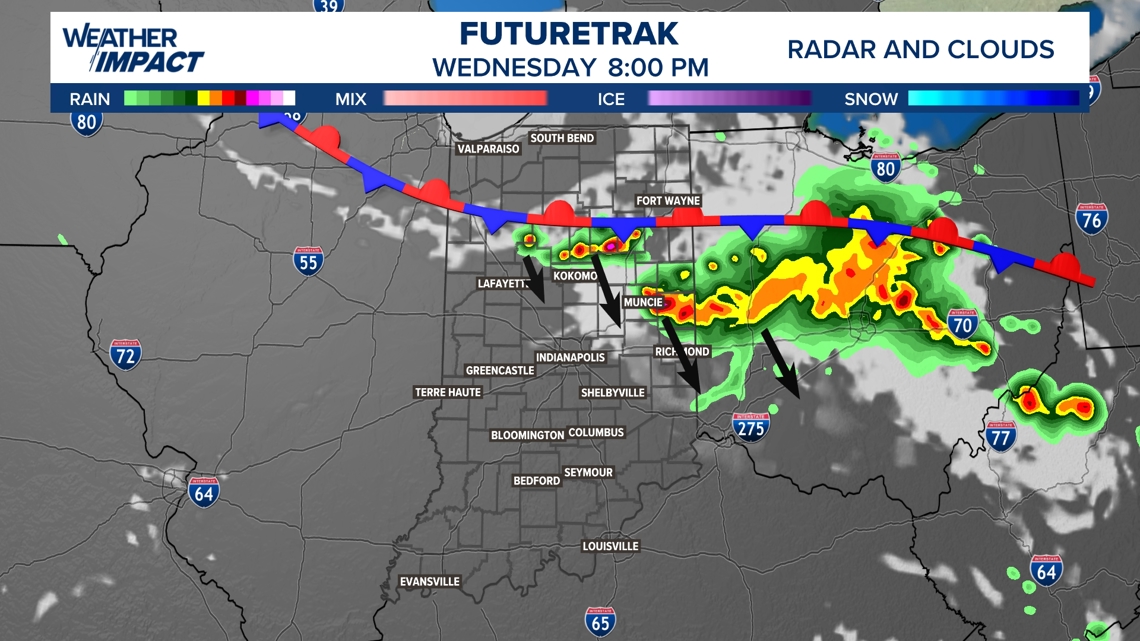 Unsettled weather possible Wednesday | Rain and storm zones | wthr.com