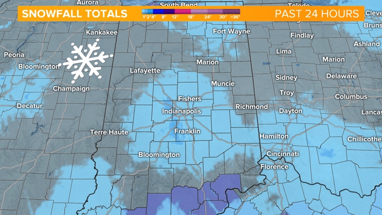 Heavy lake-effect snow band arrives around Indianapolis last night ...