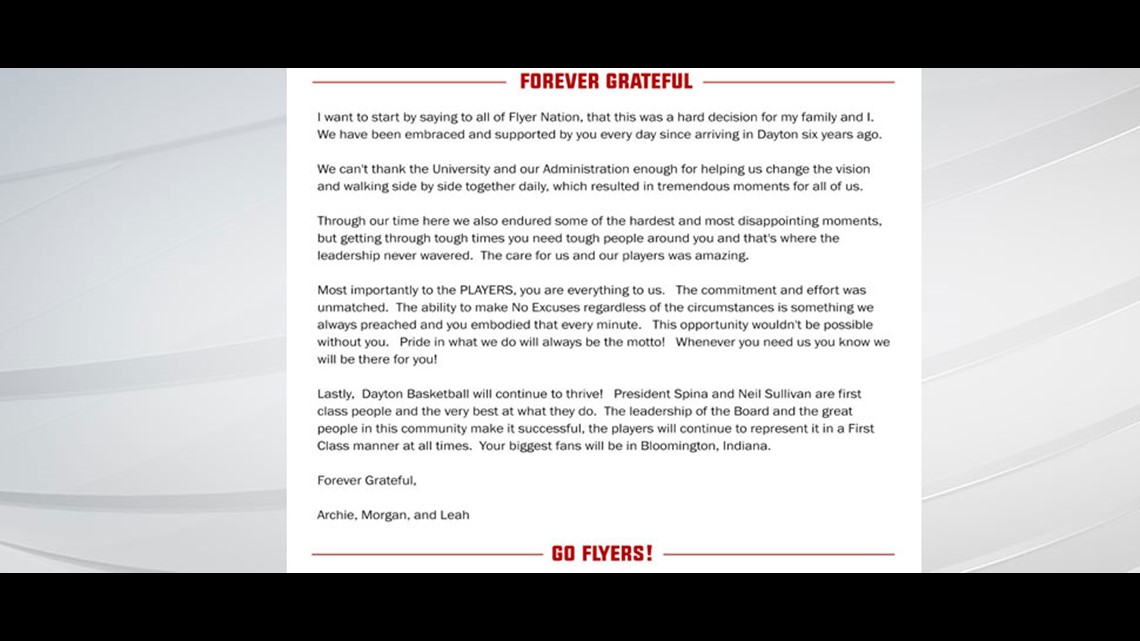 New IU coach Archie Miller issues statement thanking Dayton fans | wthr.com