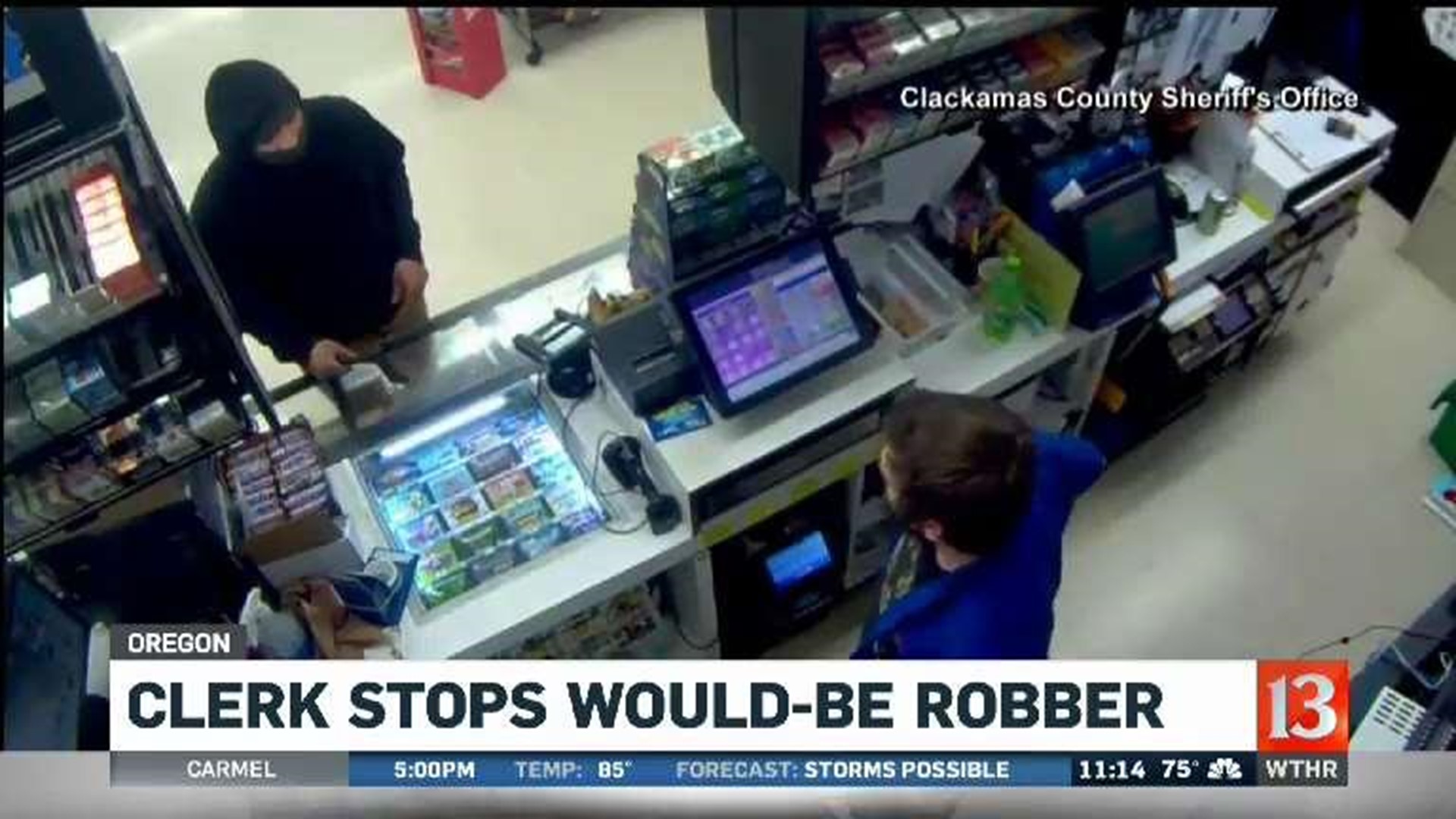Convenience store clerk foils robbery attempt by hatchet-wielding ...