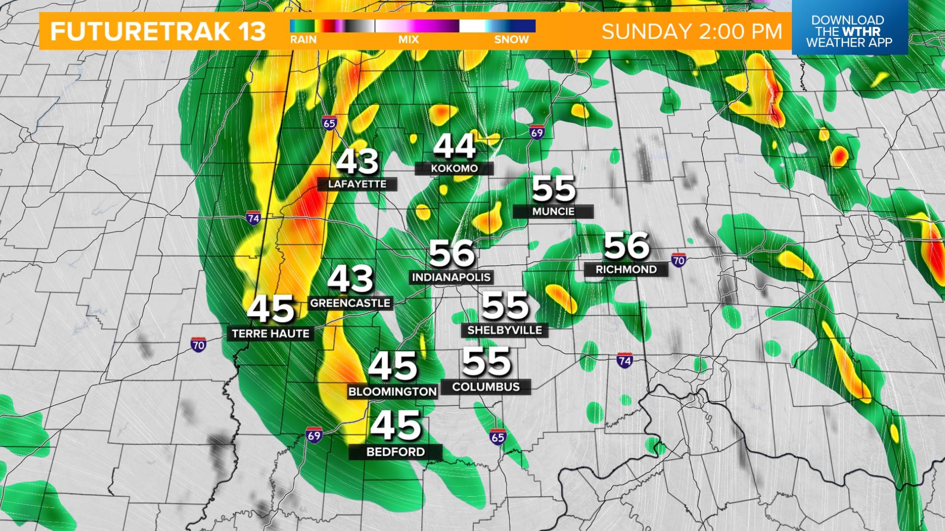 50+ mph wind gusts, heavy rain today in central Indiana | wthr.com