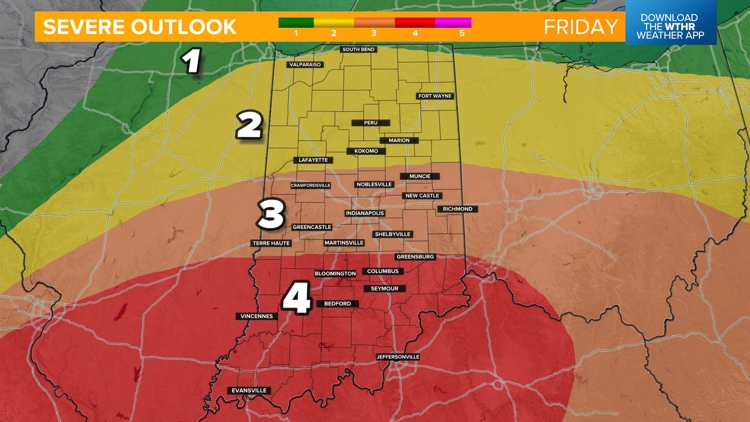 Severe storms likely after 4 p.m. today in Indiana: Tornadoes, hail and ...