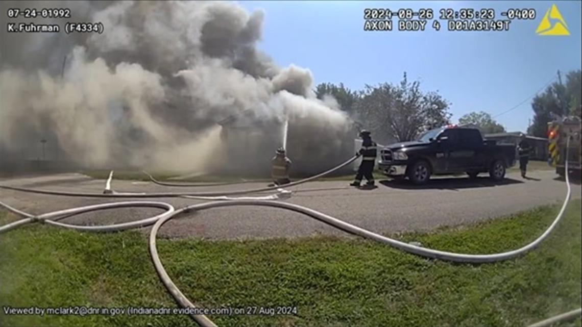 Conservation officer helps save woman from Indiana house fire | wthr.com