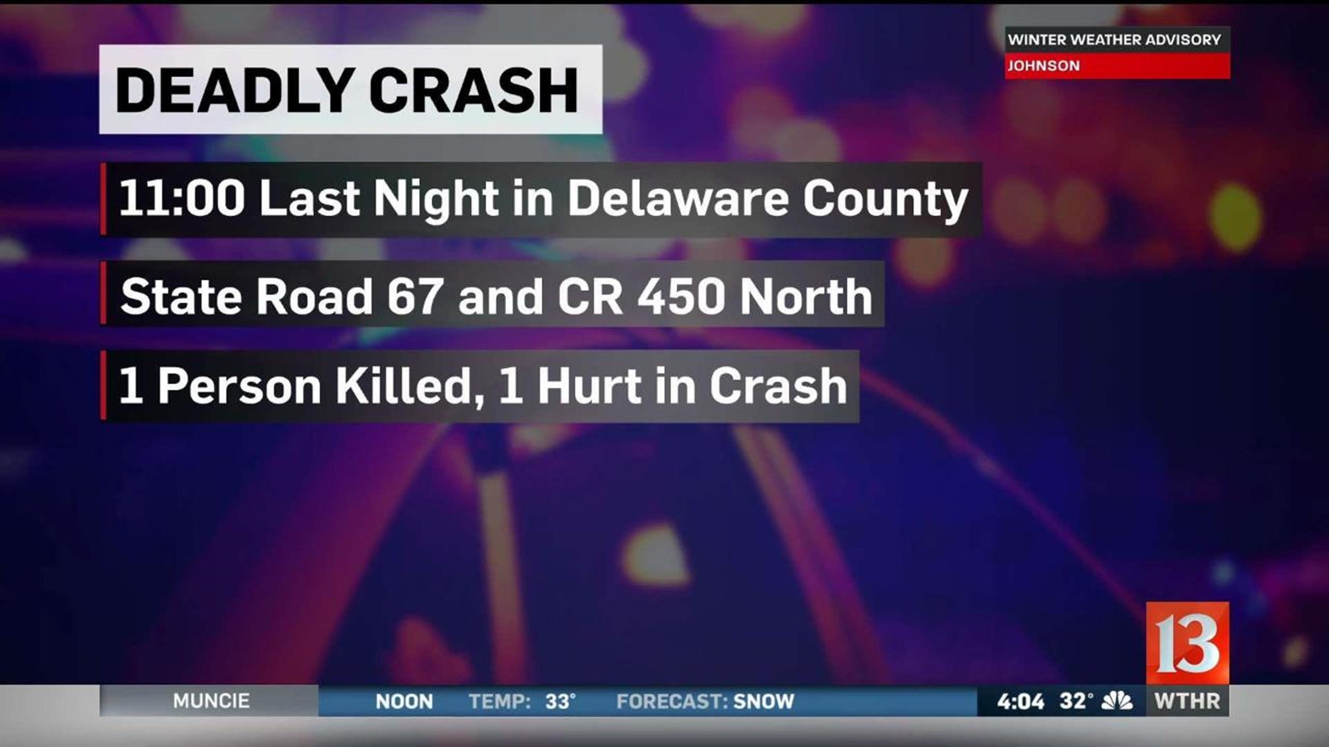 1 killed in Delaware County crash | wthr.com