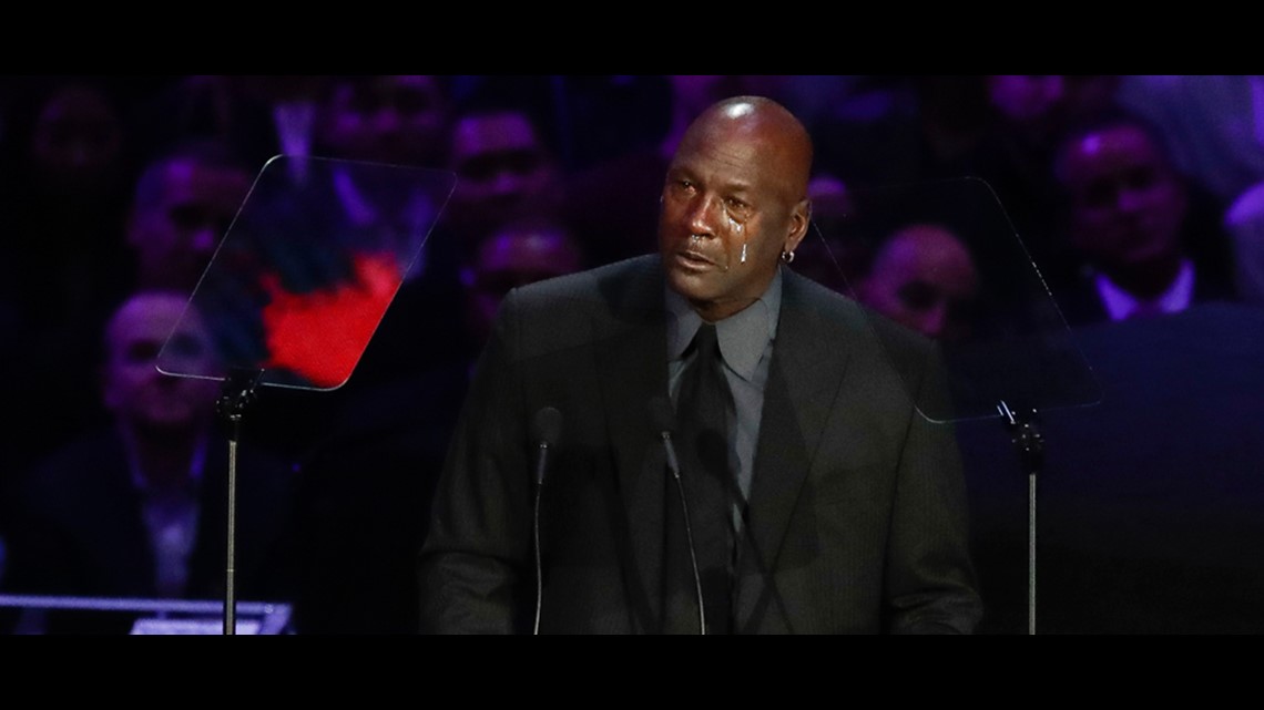 Michael Jordan gives emotional tribute at Kobe Bryant memorial | wthr.com