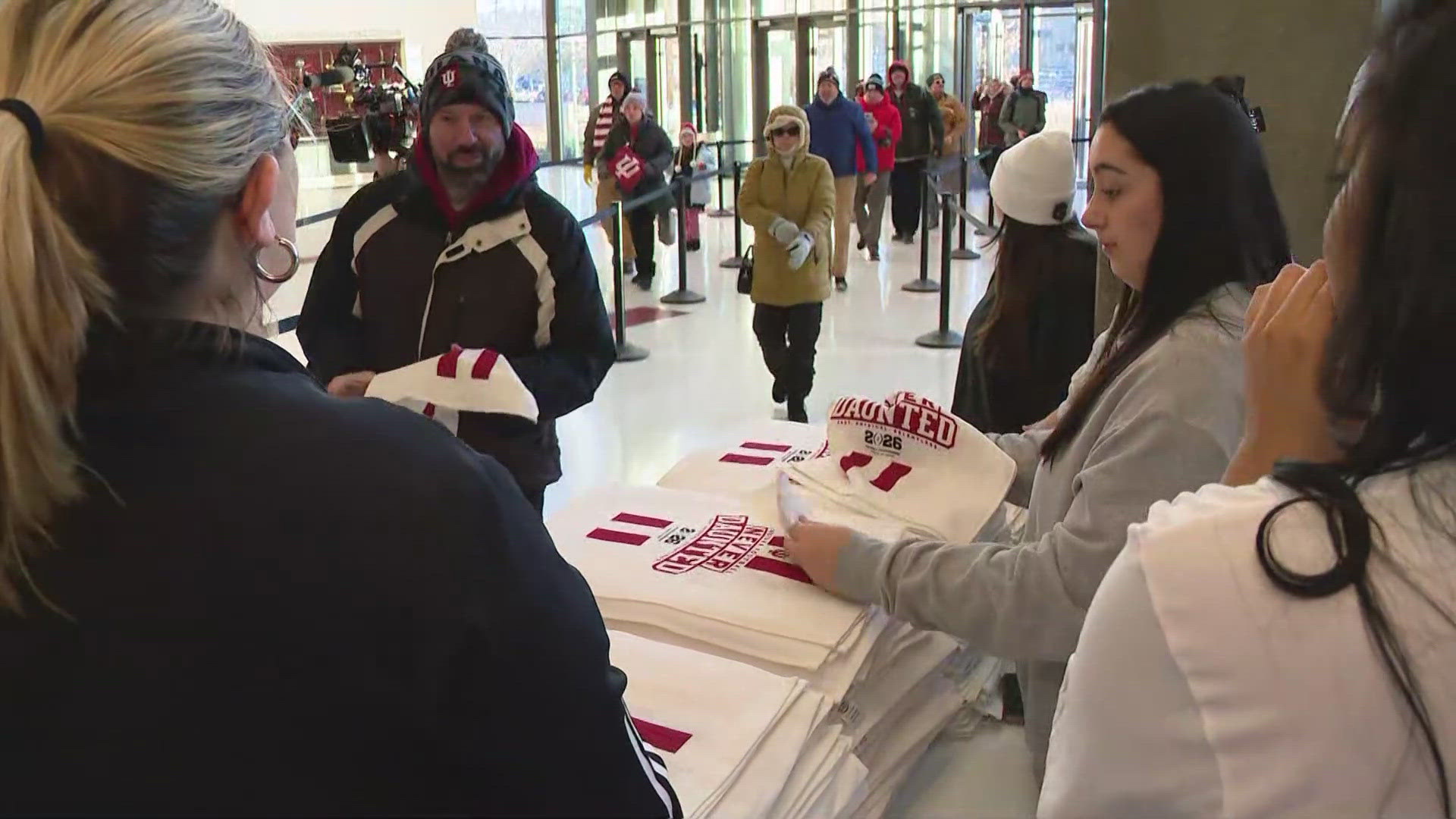 IU hands out rally towels to fans ahead of CFP national championship ...