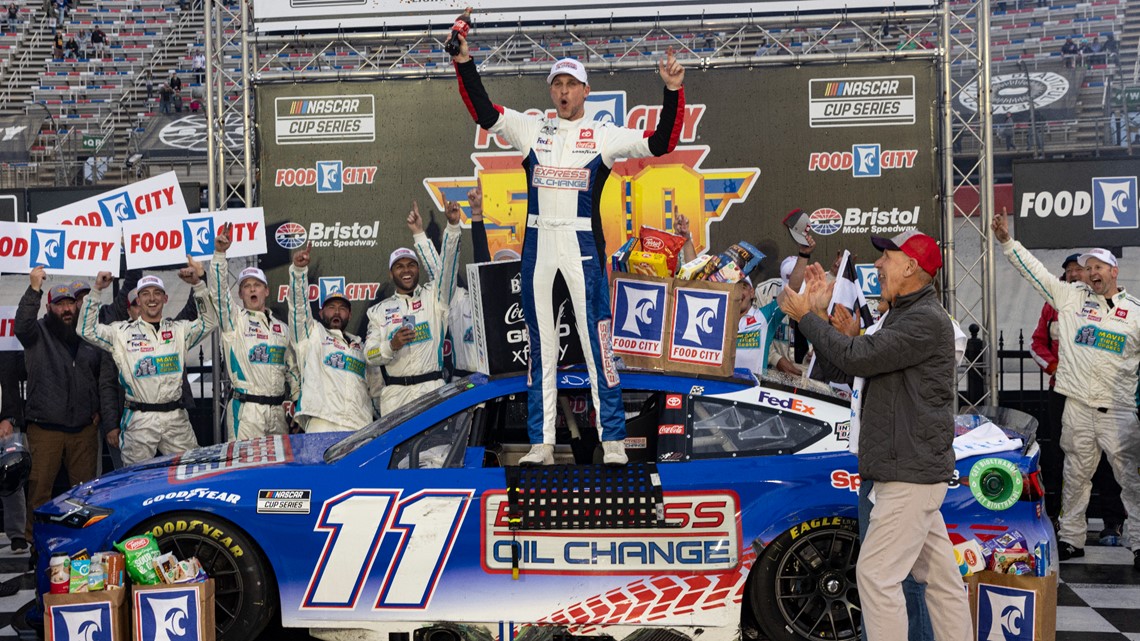 Denny Hamlin wins treacherous Food City 500 | wthr.com