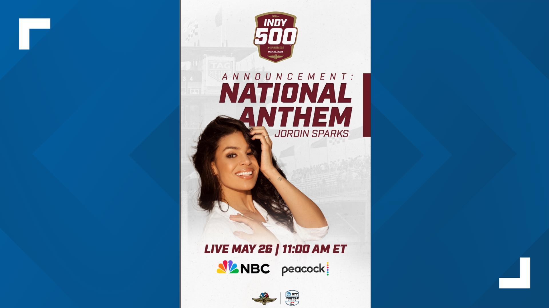 Jordin Sparks to perform national anthem ahead of 2024 Indy 500 | wthr.com