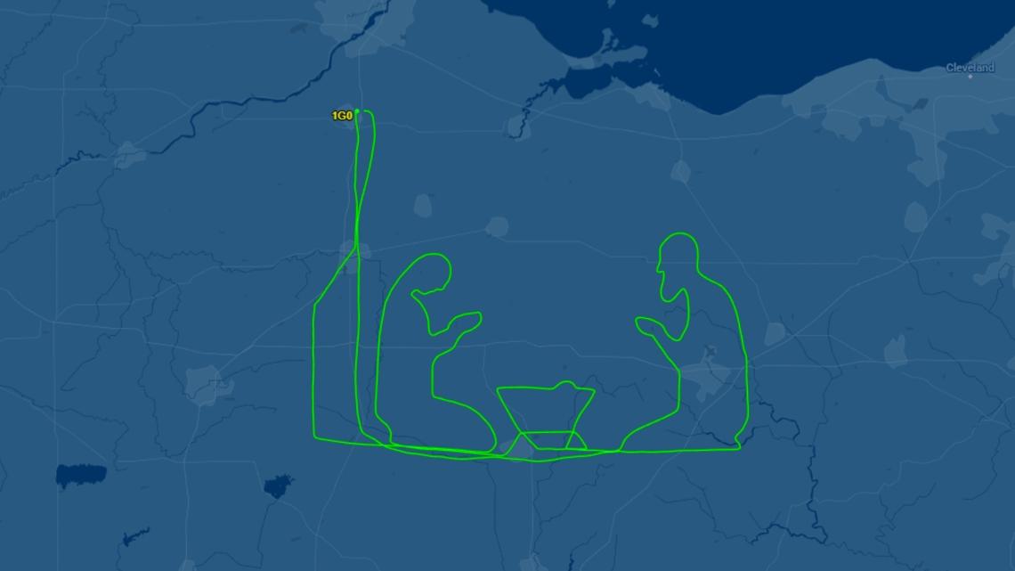 Pilot traces Nativity scene in flight path over Ohio | wthr.com