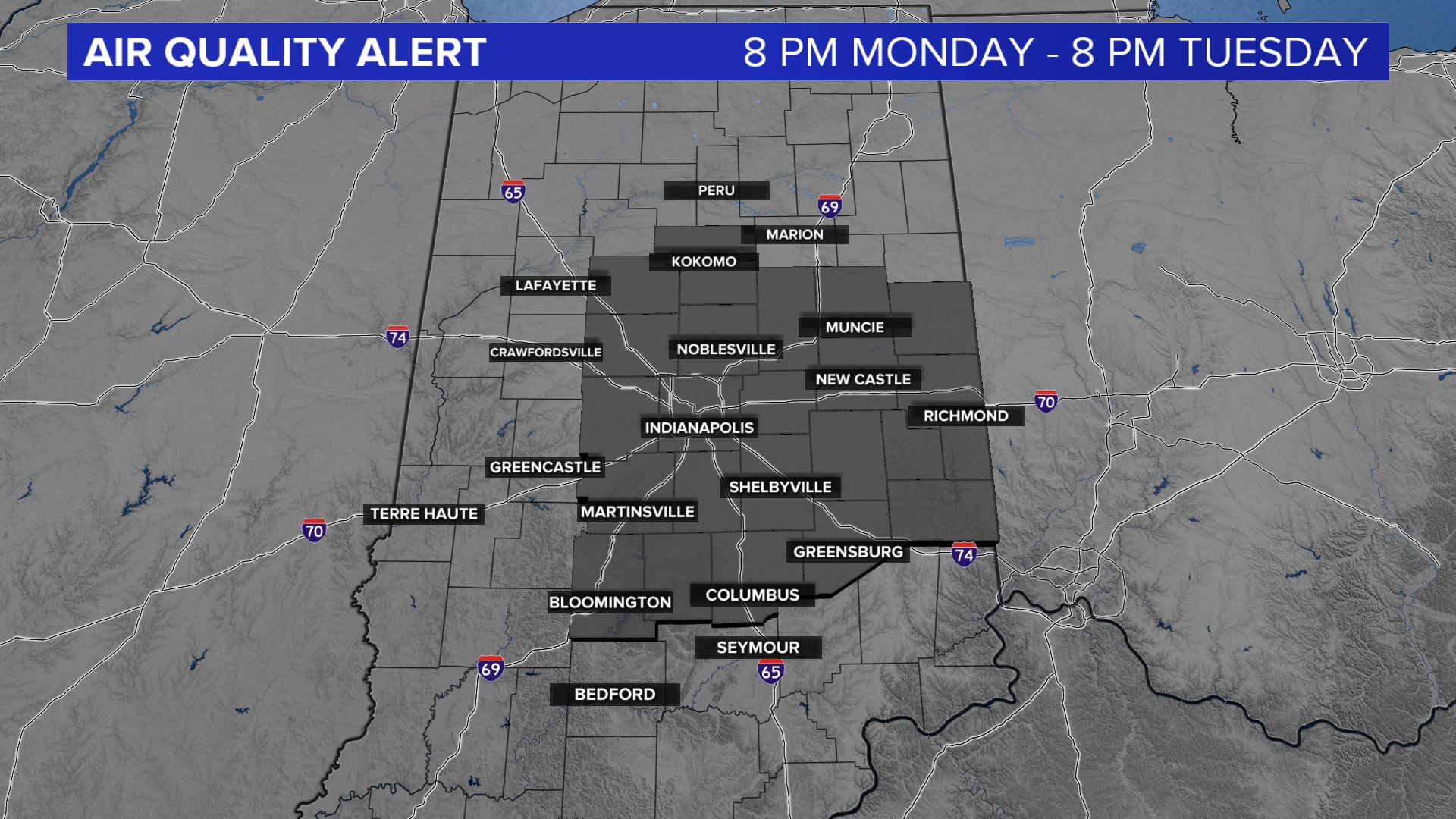Air Quality Alert issued for some counties in central Indiana | wthr.com