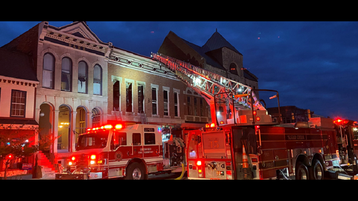 Crews battle building fire on US 40 in Greenfield | wthr.com