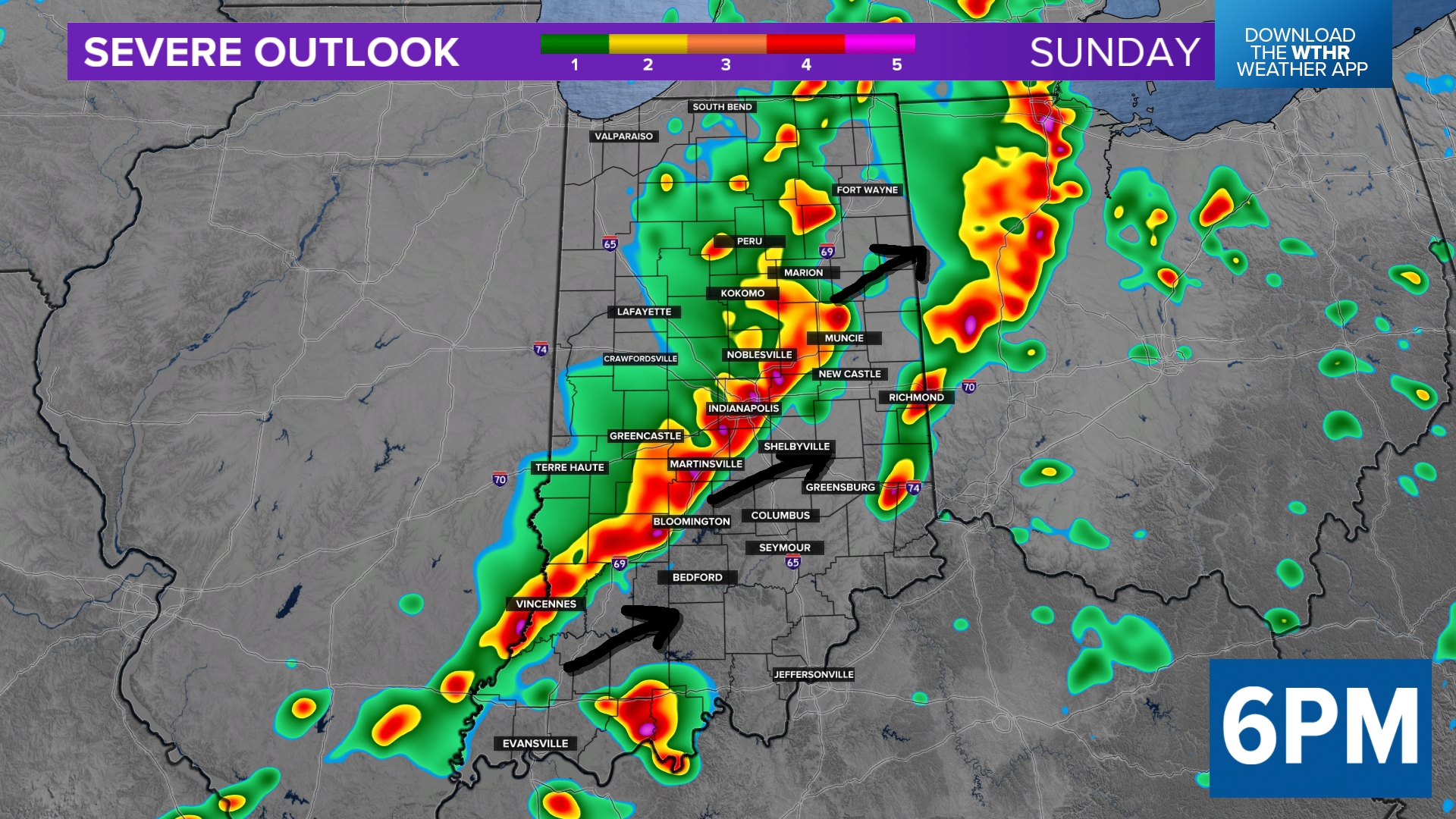 Wind, Tornado, & Hail Zone Maps for Indiana Sunday Storm Threat | wthr.com