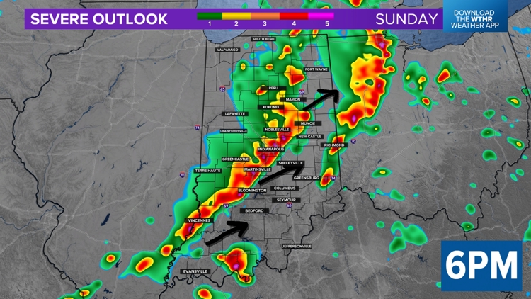 Wind, Tornado, & Hail Zone Maps for Indiana Sunday Storm Threat | wthr.com