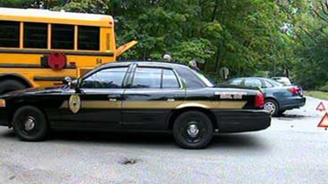 Car rear-ends school bus, bus hits tree | wthr.com