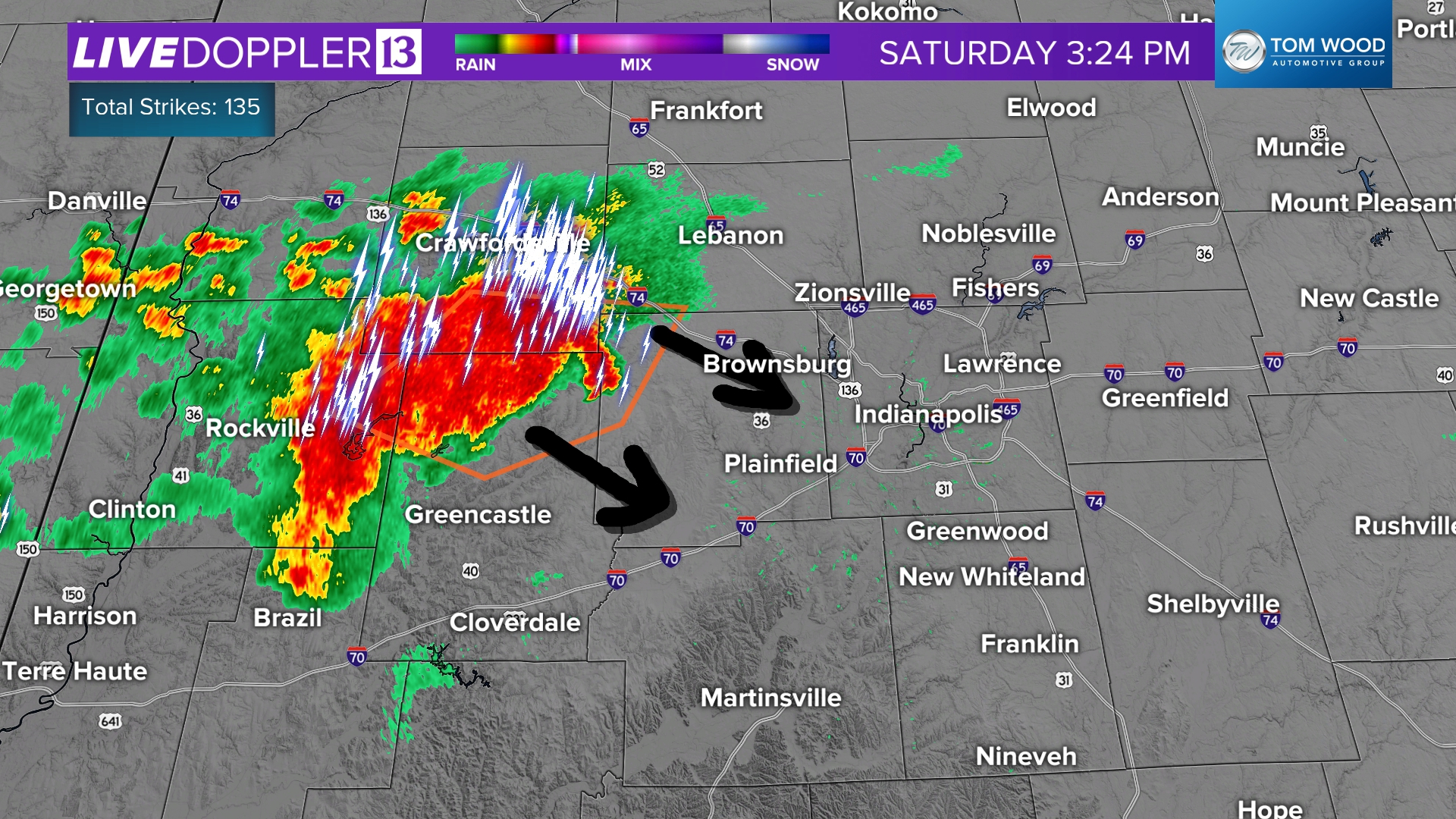 Severe Thunderstorm Warning issued for portions of Indiana | wthr.com