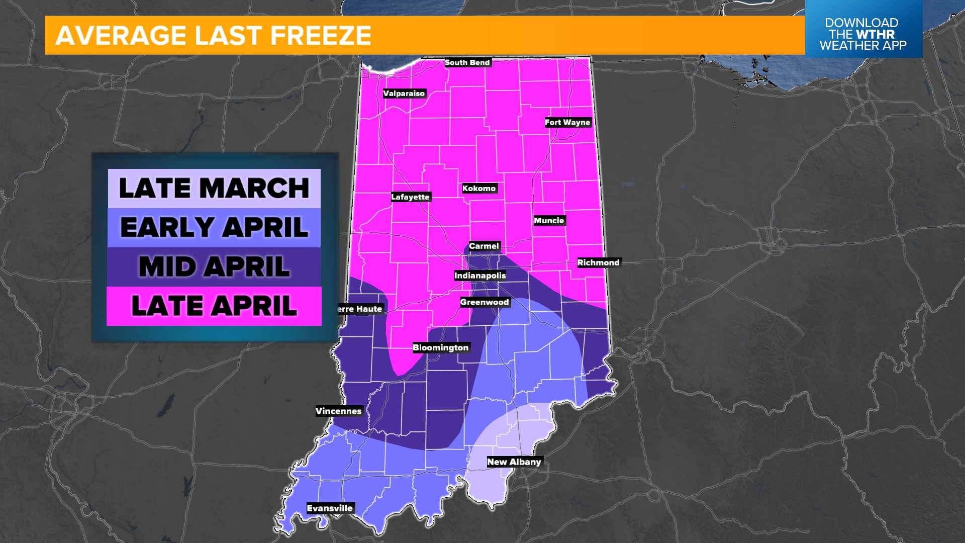 When is the last freeze usually across Indiana? | County-by-county look ...
