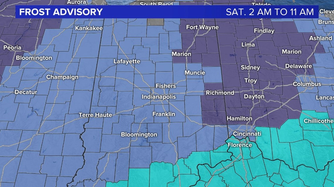Live Doppler 13 Weather Blog: Frost advisory for early Saturday | wthr.com