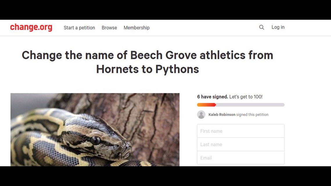 Petition for new Beech Grove mascot after loose Python | wthr.com