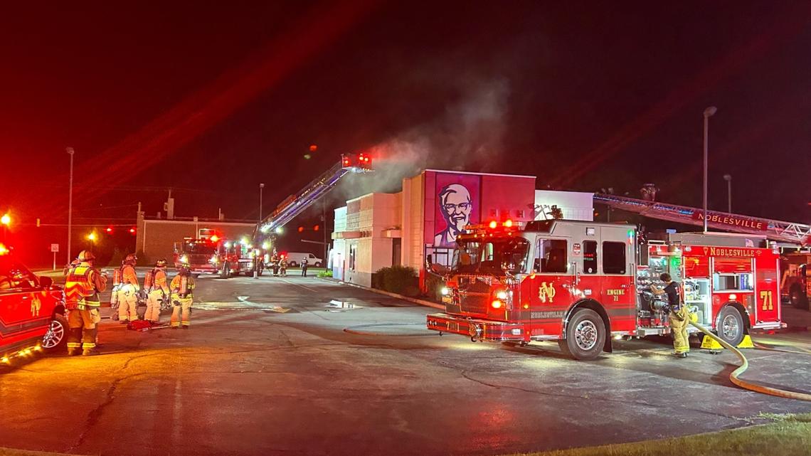 Investigators looking into fire at Noblesville KFC | wthr.com