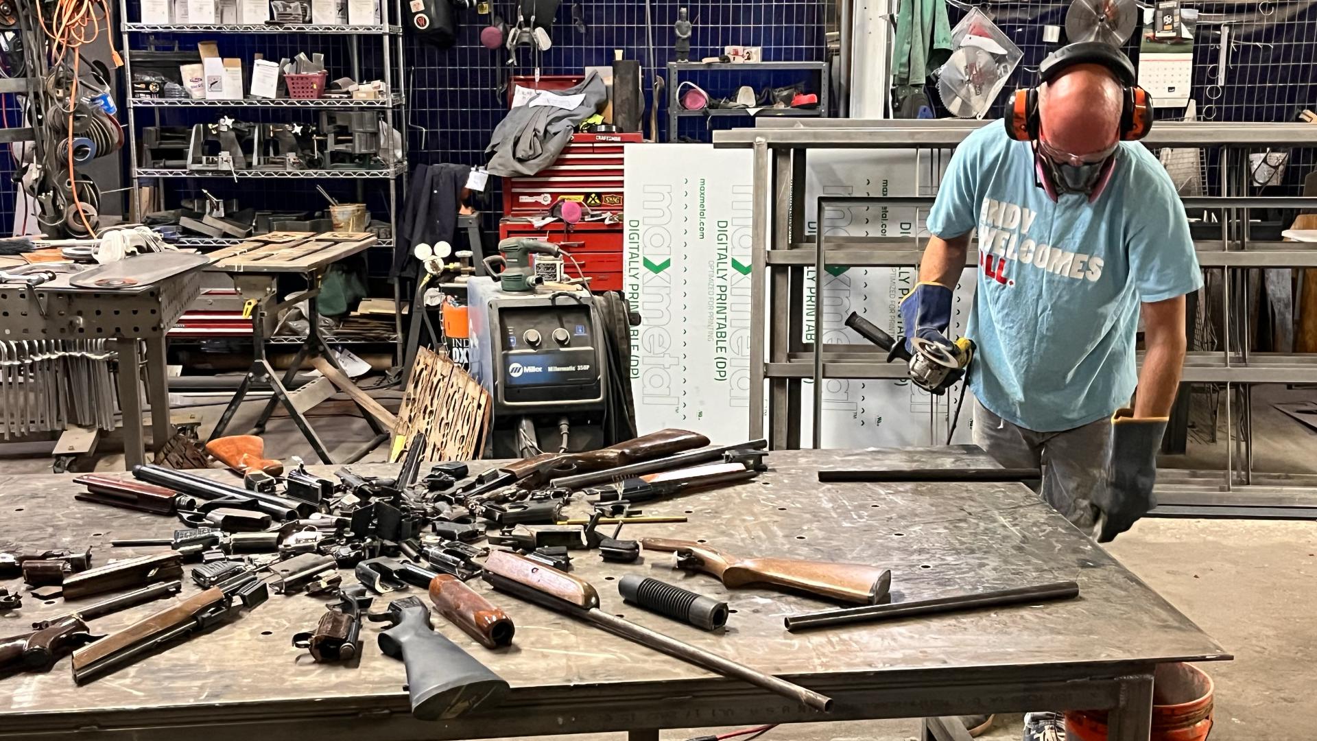 Indianapolis artist transforms surrendered gun into works of art | wthr.com