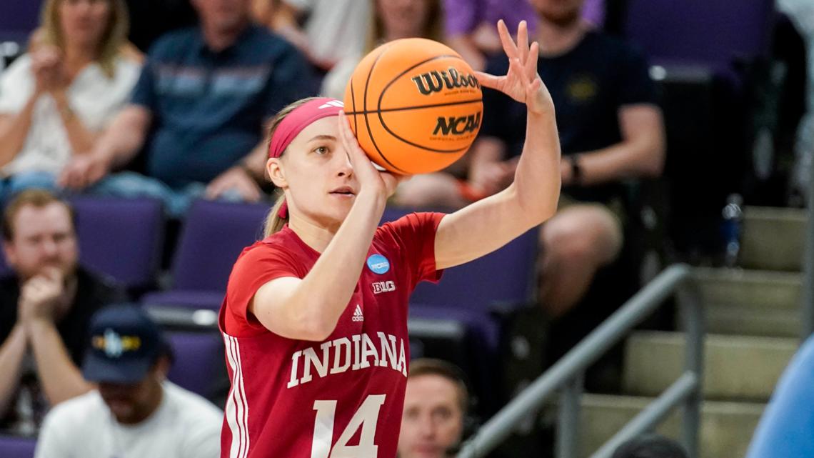 Indiana guard Sara Scalia wins 3-point contest | wthr.com