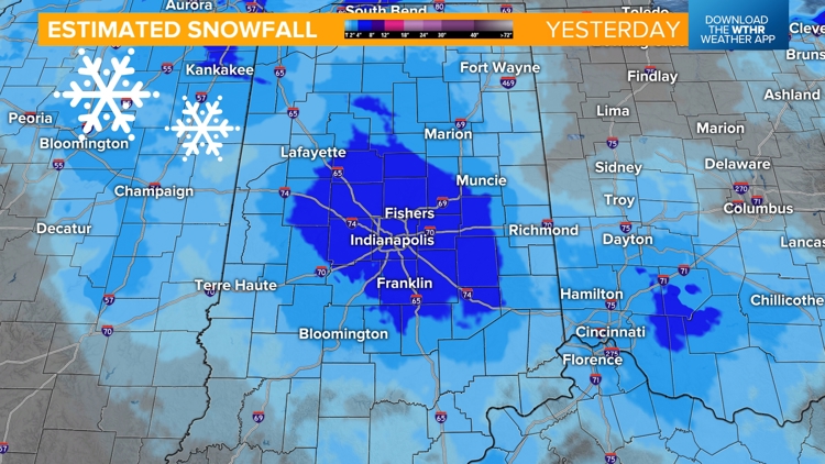 How much snow did Indiana pick up on Thursday? | wthr.com
