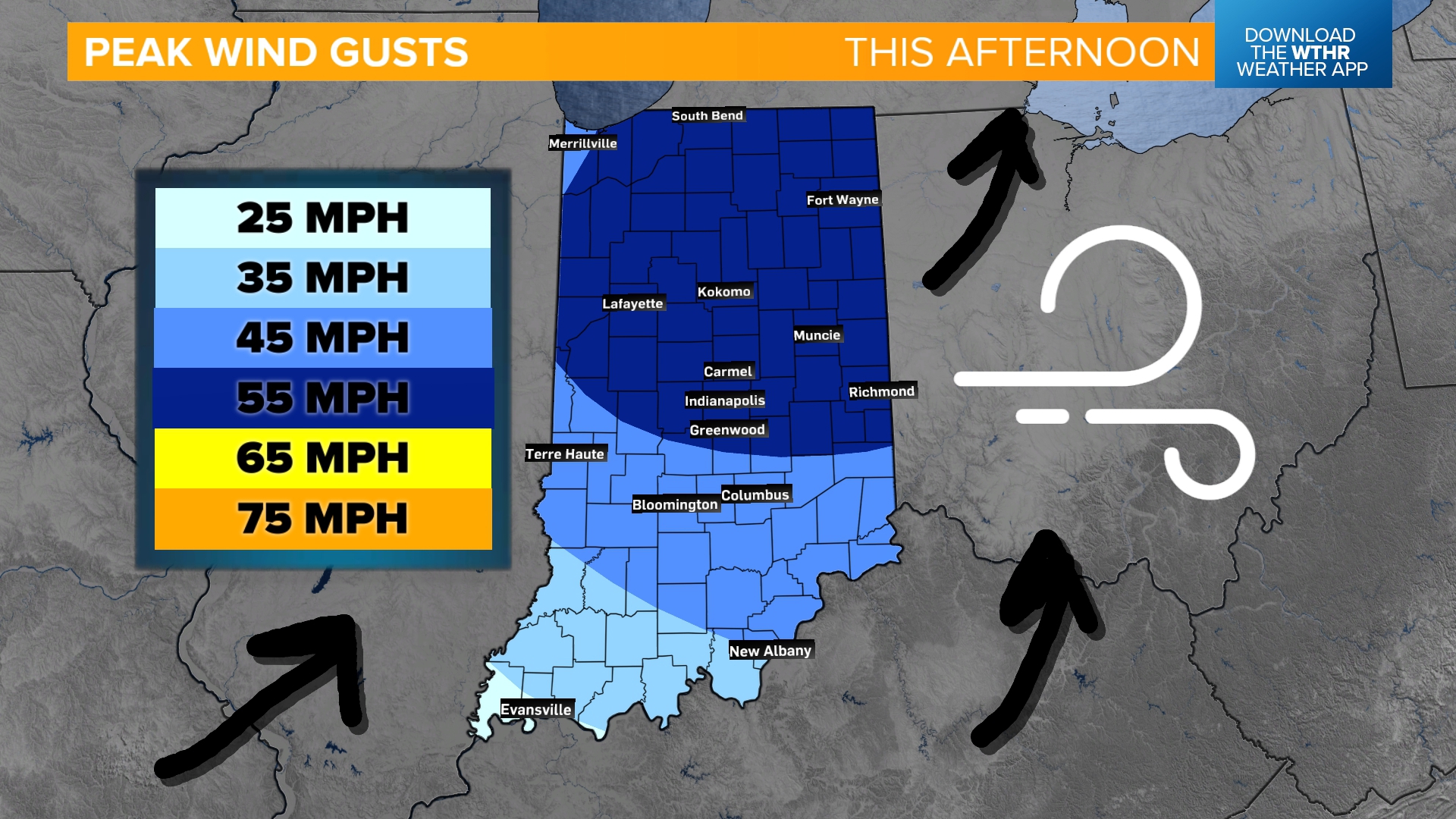 Indiana ending February warm and windy | Gusts up to 55 mph | wthr.com