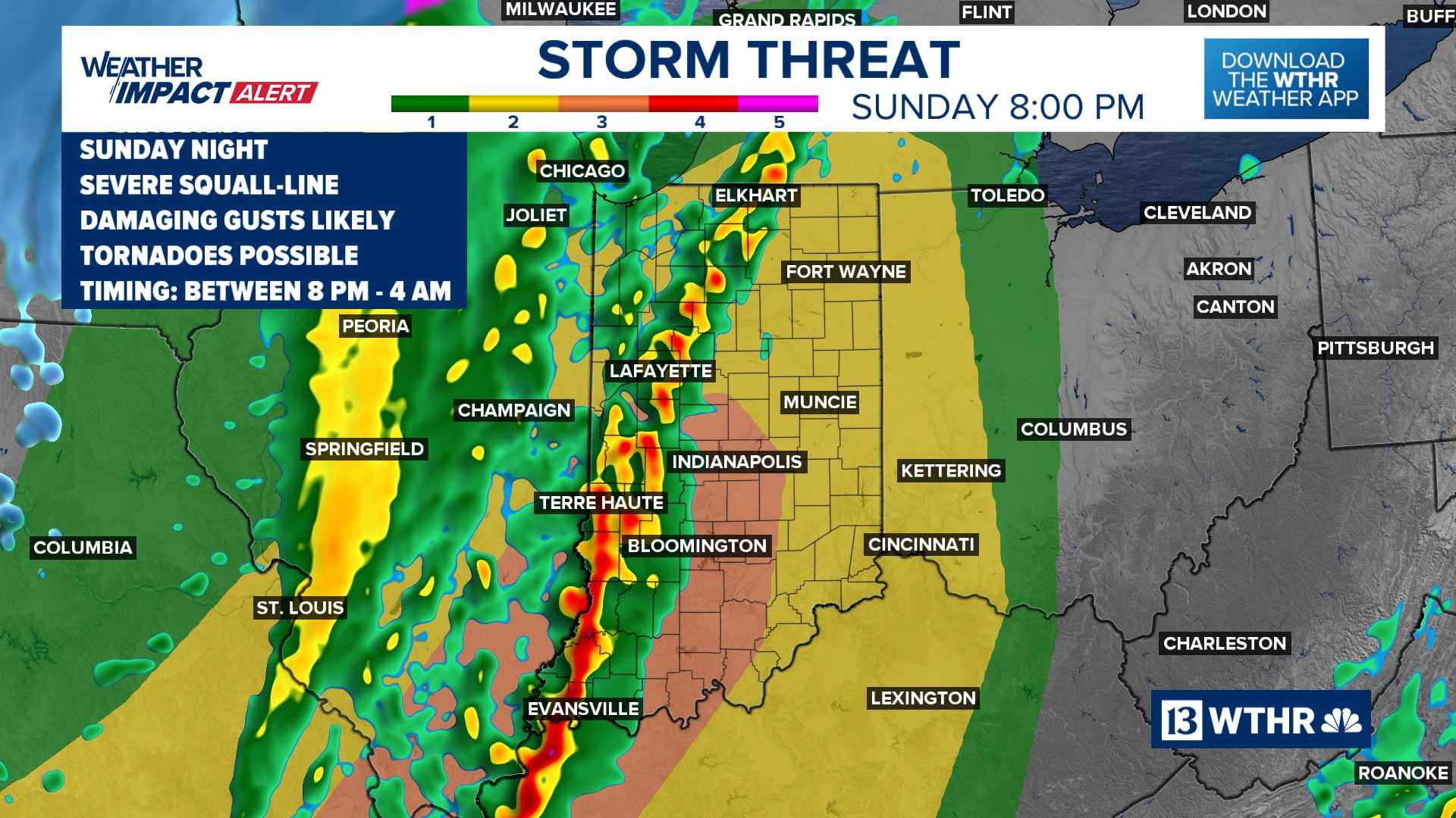 Weather Impact Alert: Severe storms likely Sunday night | 13Weather ...