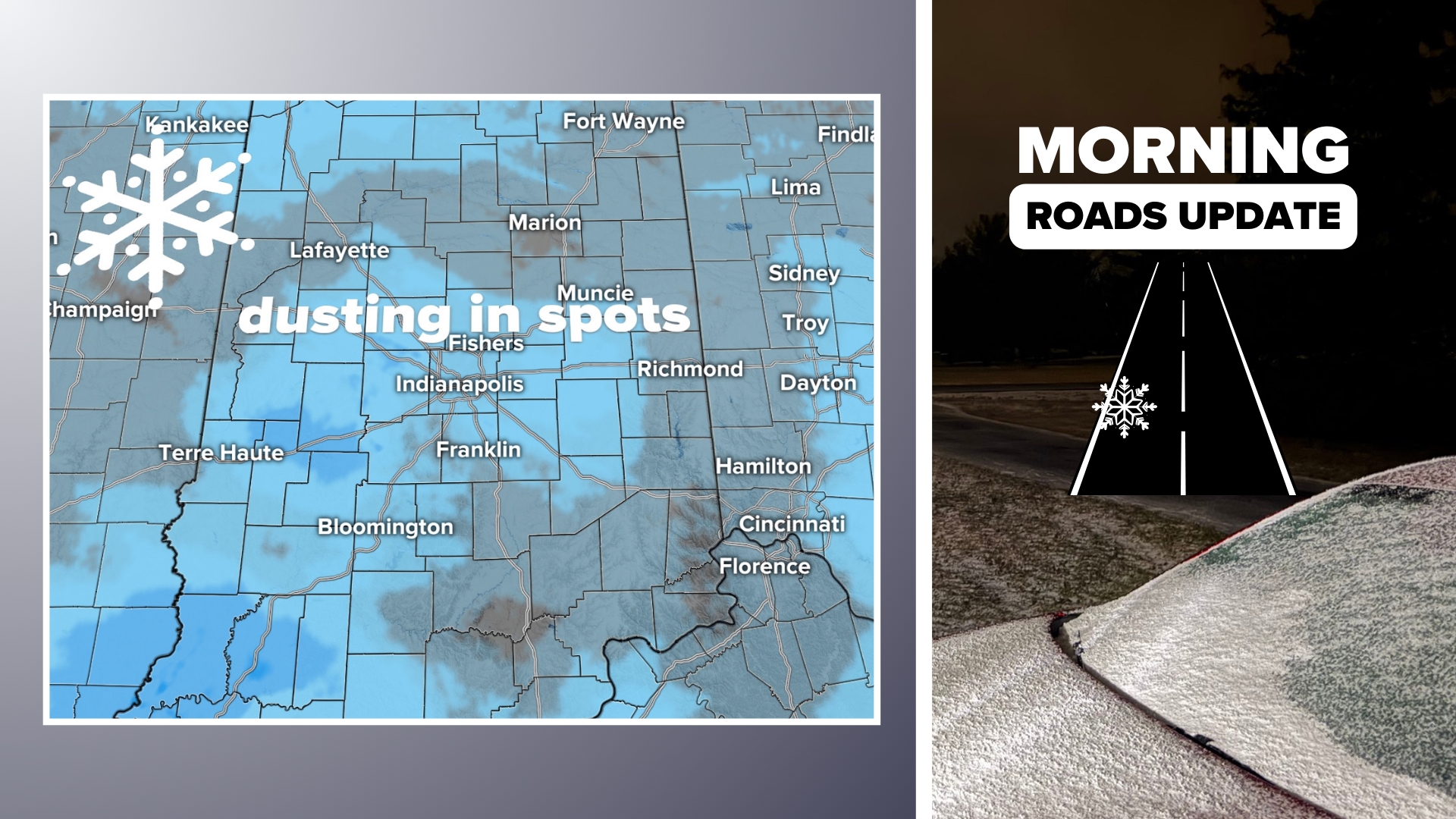Snowfall and road reports this morning across Indiana | wthr.com