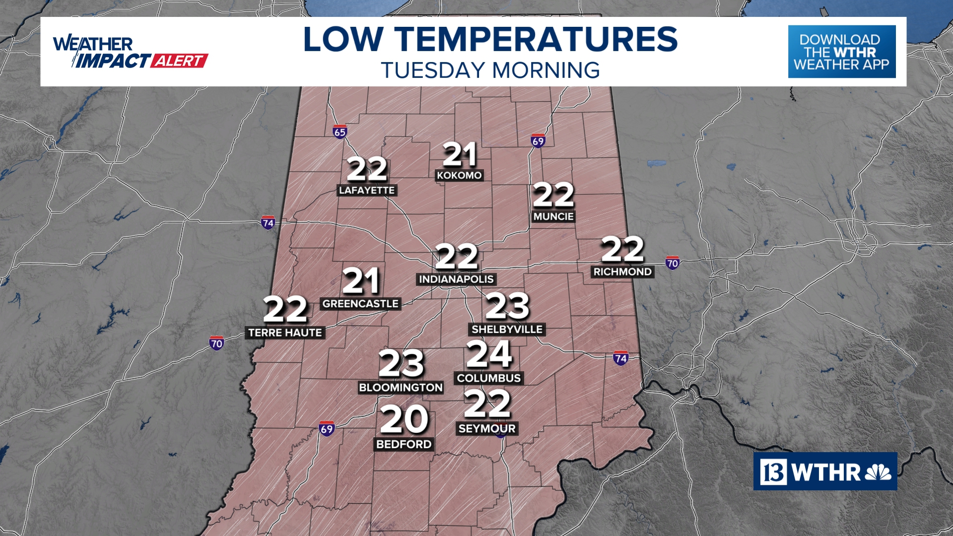 Snow moves out of central Indiana Monday afternoon, with warmer temps ...