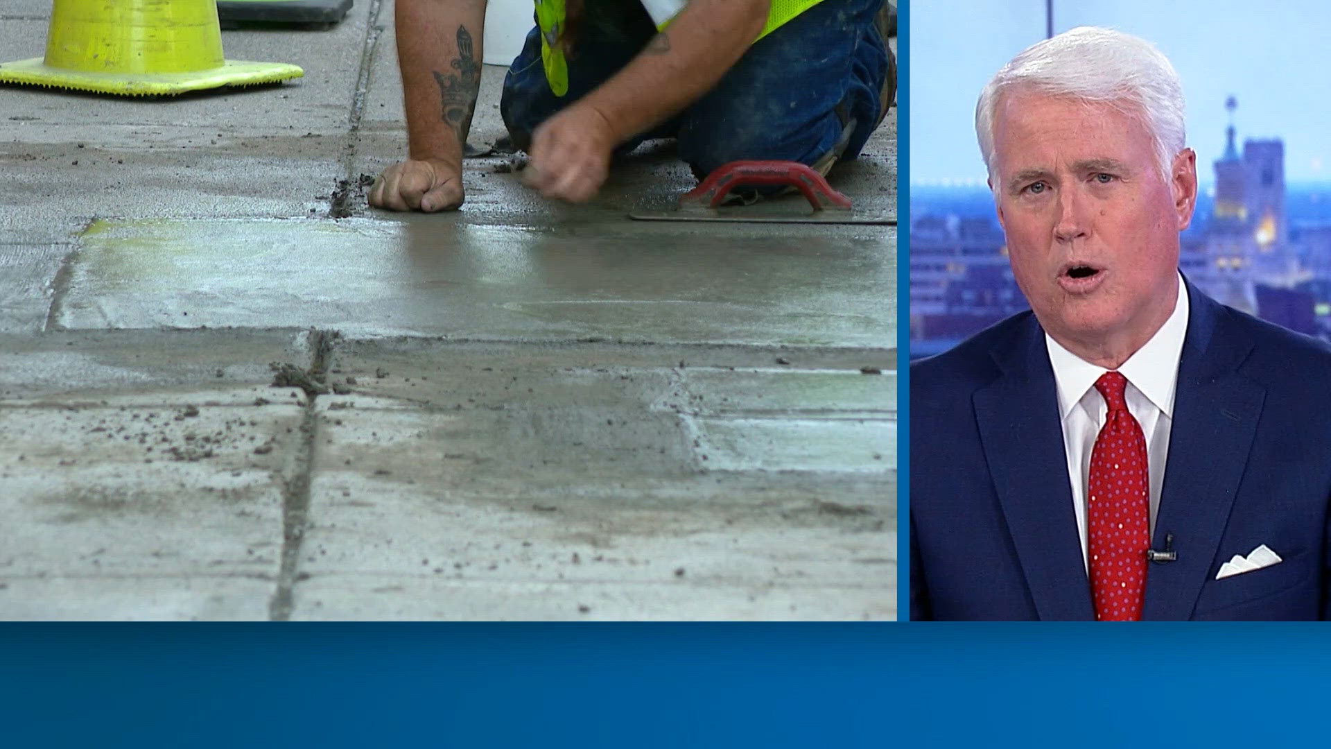 Strip patch work being done on Mass Ave in downtown Indianapolis | wthr.com