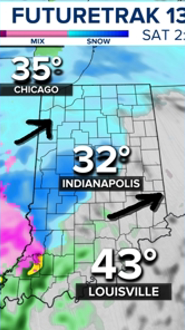 Tracking heavy, slushy snow changing to rain across Indiana Saturday PM ...