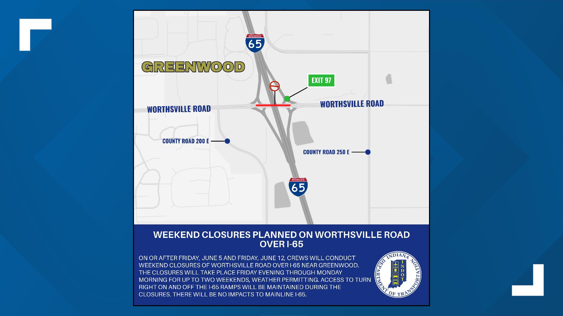INDOT plans upcoming closures of Worthsville Road in Johnson County ...