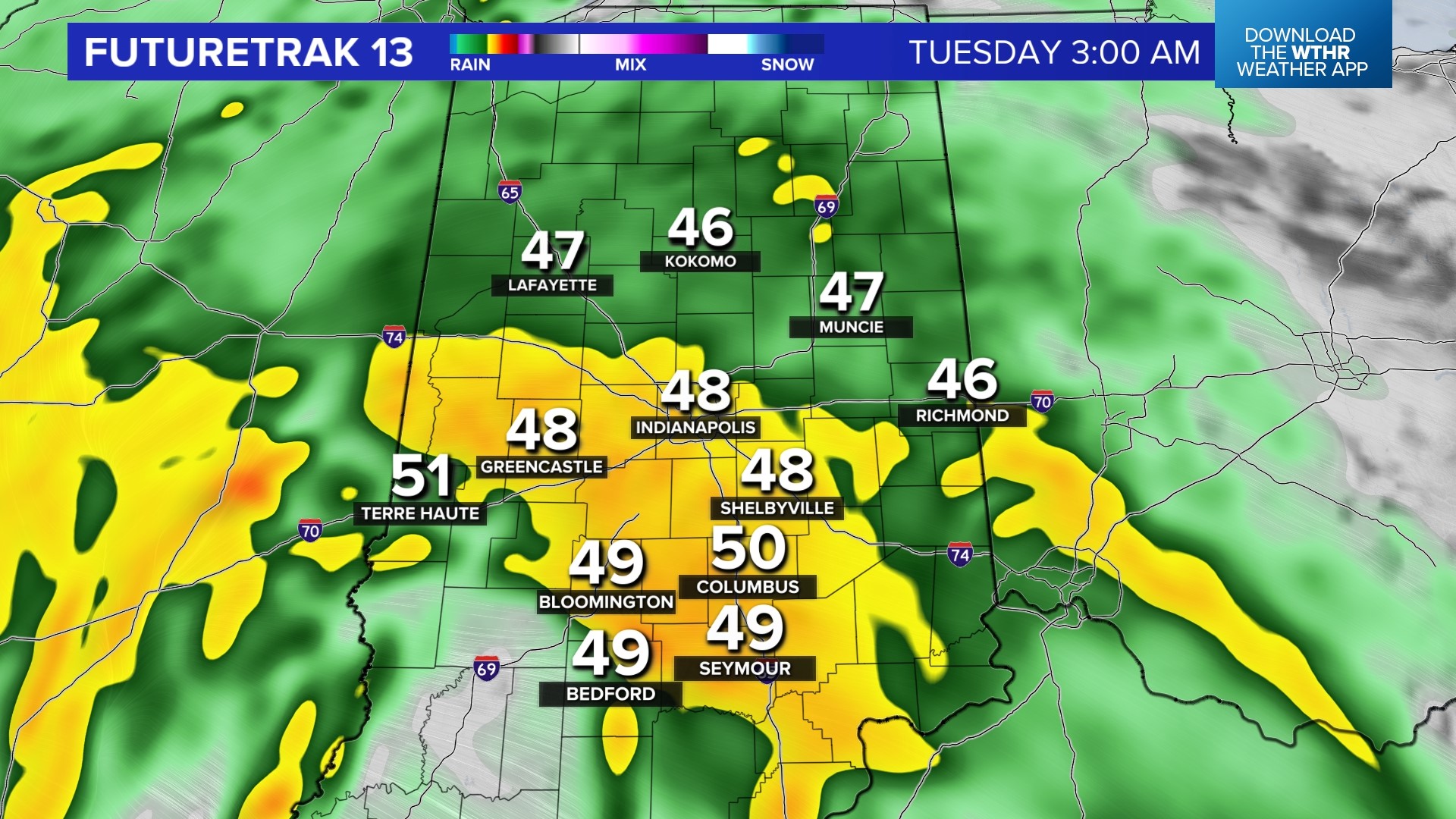 Steadier, heavier rain arriving overnight | wthr.com