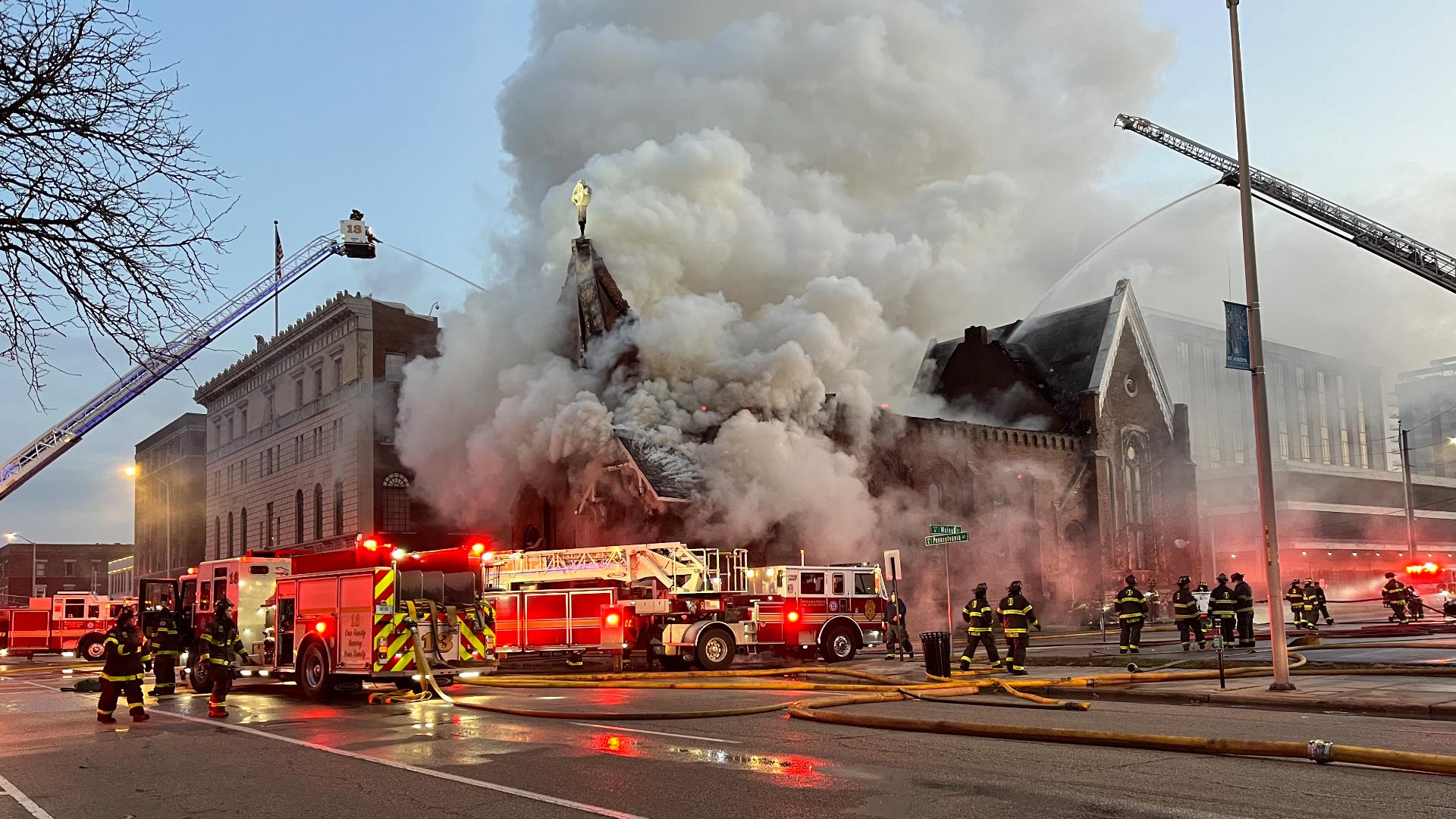 The Sanctuary on Penn fire: Massive blaze in Indy destroys historic ...