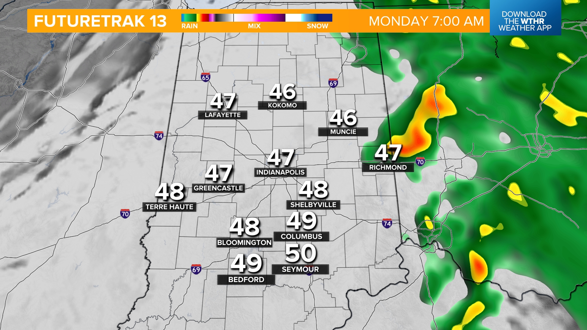 Rainfall expectations Sunday night and Monday across Indiana | wthr.com