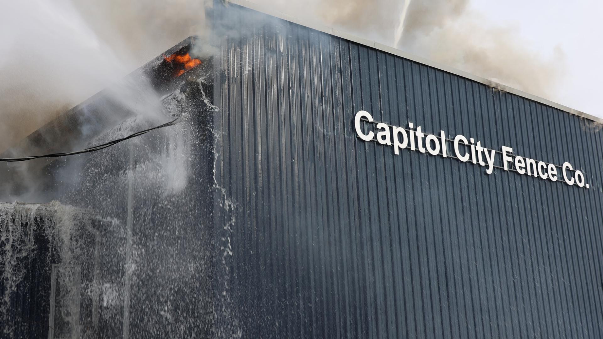 Firefighters battle fire at Capitol City Fence Co. in Indianapolis ...