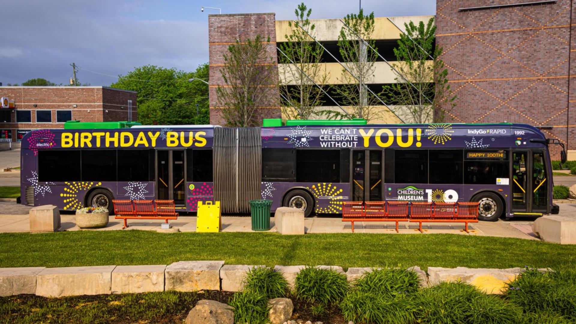 Children's Museum, IndyGo unwrap 'Birthday Bus' to celebrate centennial ...
