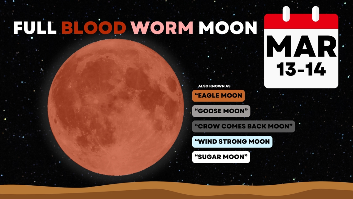 Tracking the total lunar eclipse | March 2025 full blood worm moon ...