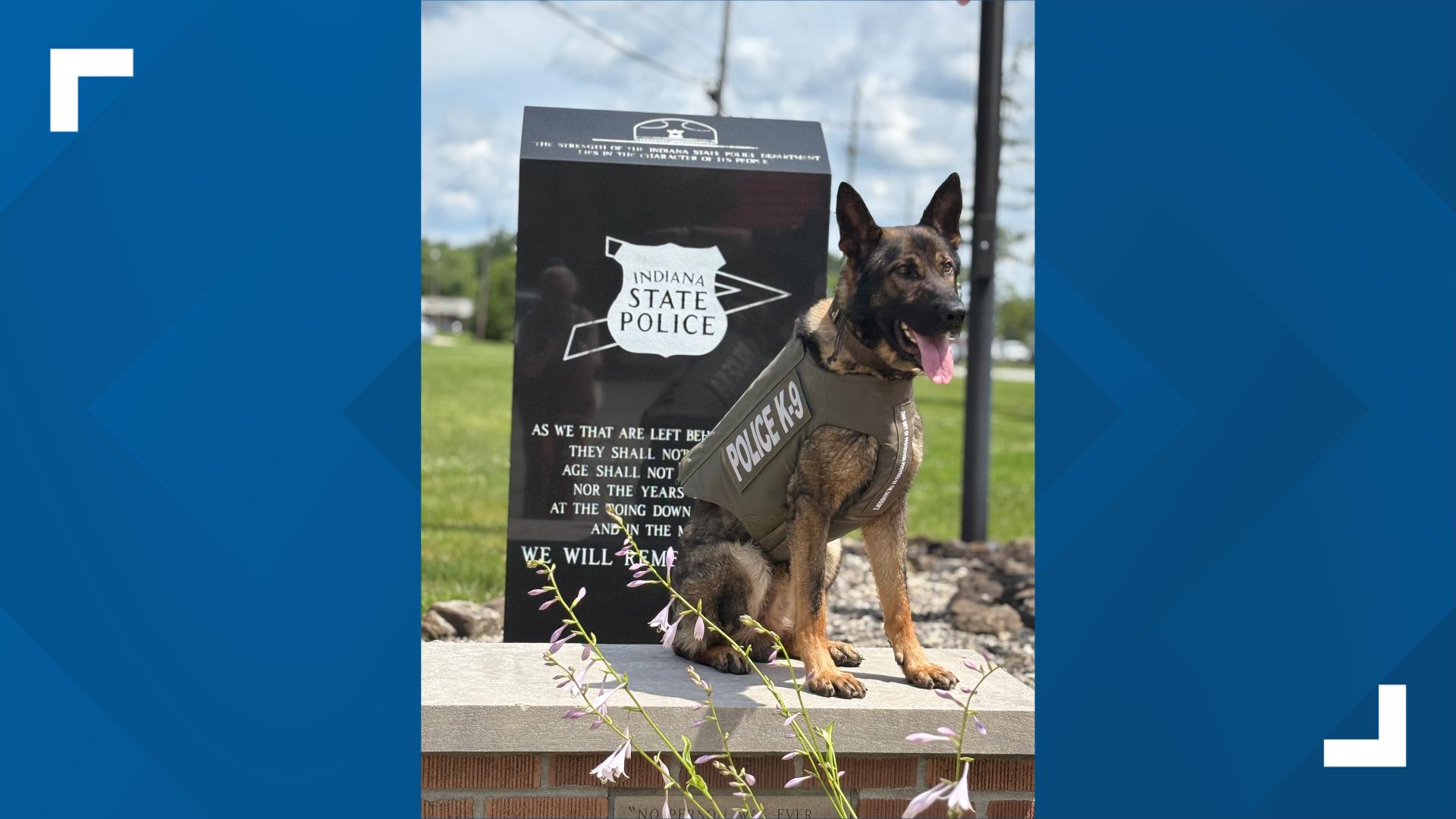 Indiana State Police K-9 officer receives body armor donation | wthr.com