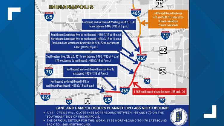 INDOT lays out schedule for next round of I-465 closures | wthr.com